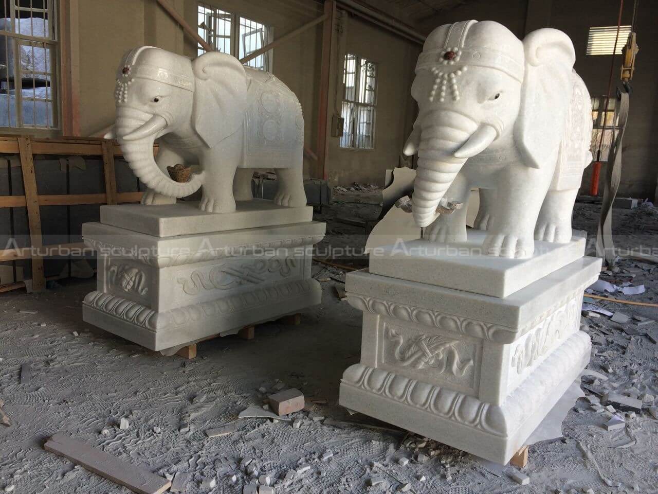 Elephant Stone Sculpture