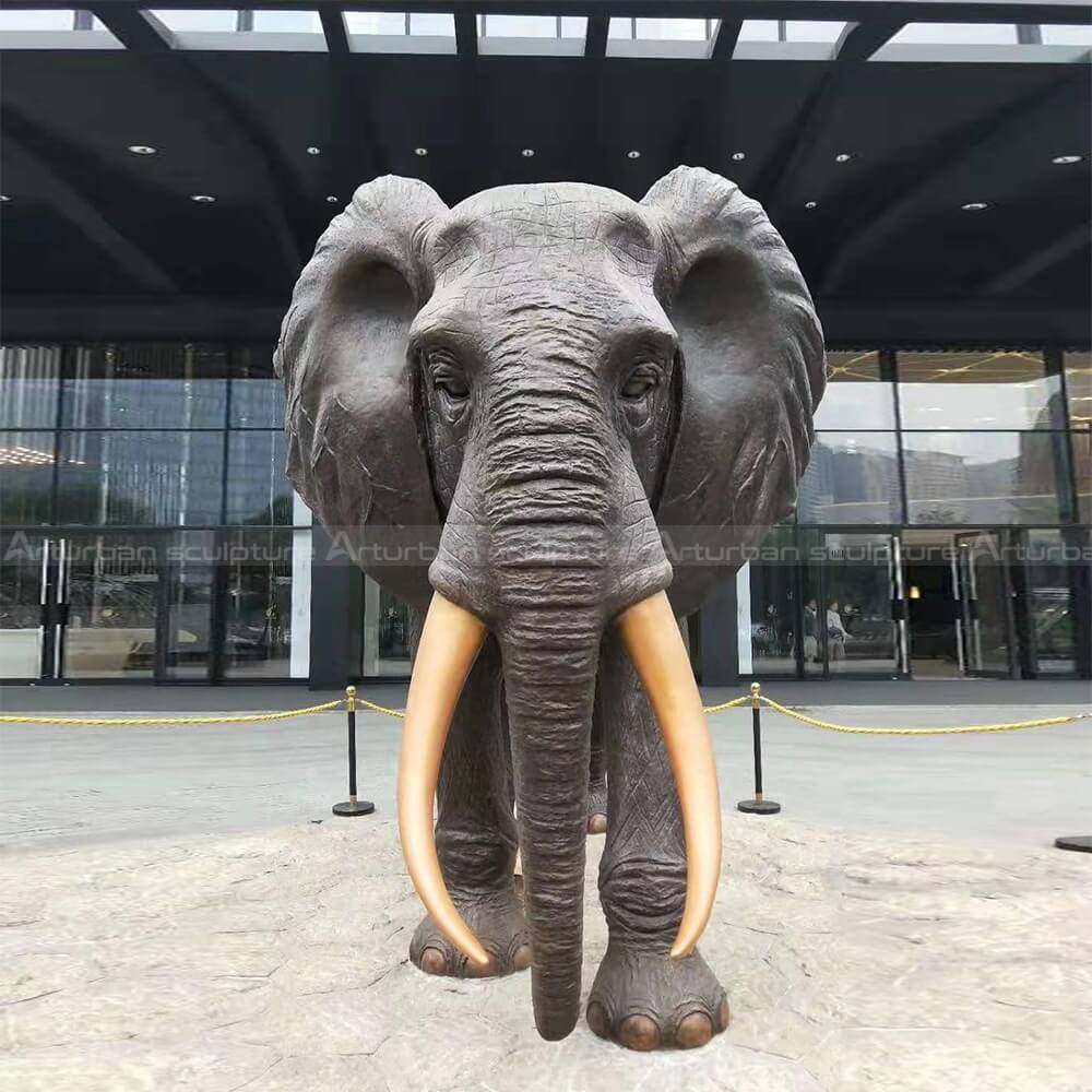 Antique Bronze Elephant Statue, Large Elephant Sculpture