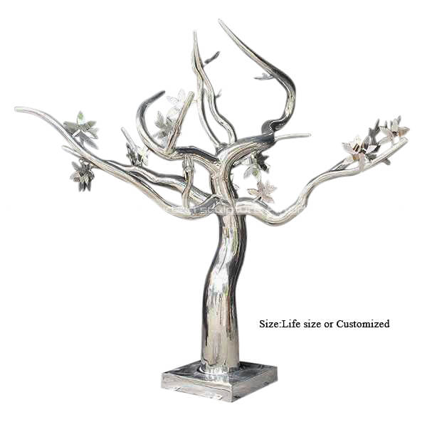 Steel Tree Sculpture, Metal Abstract Tree Statue