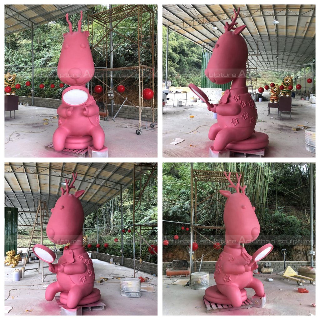 Pink Deer Figurine
