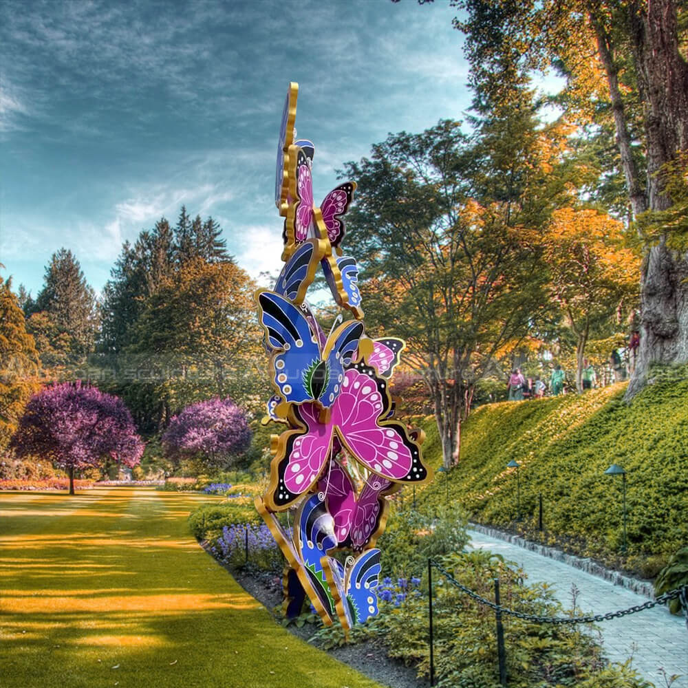 Butterfly Statue: From Cocoon to Butterfly in Stainless Steel Sculpture ...