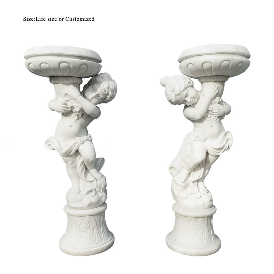 Child Flower Pot Statue