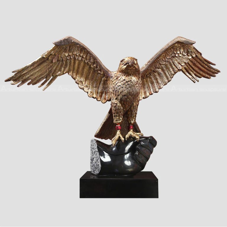 Bronze Falcon Sculpture - Arturban Statue