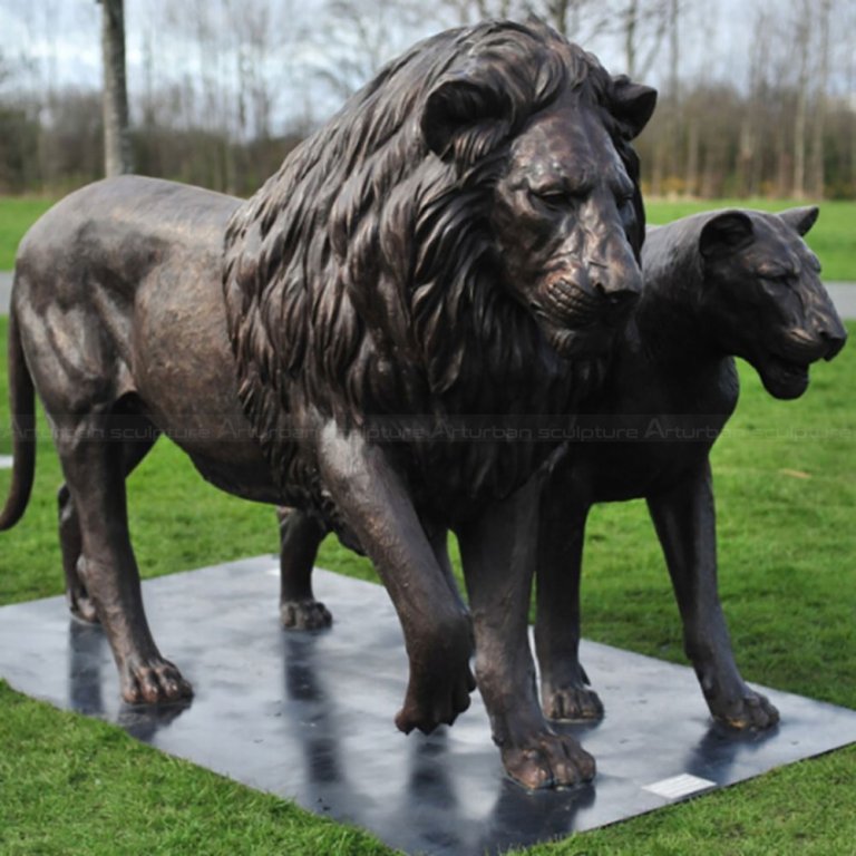 Lion and Lioness Sculpture - Arturban Statue