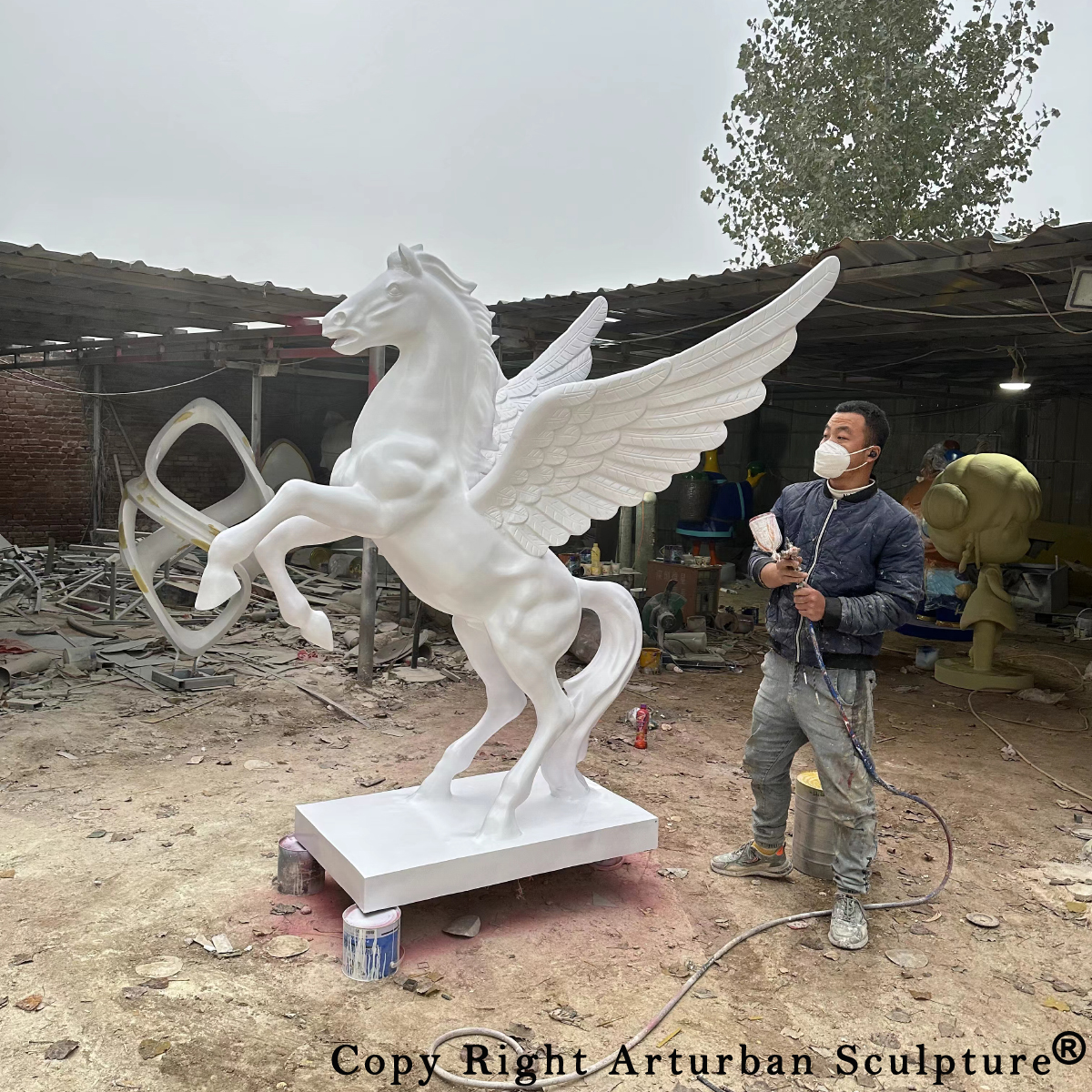 White Pegasus Statue , White Horse Statue with Wings - Arturban Statue