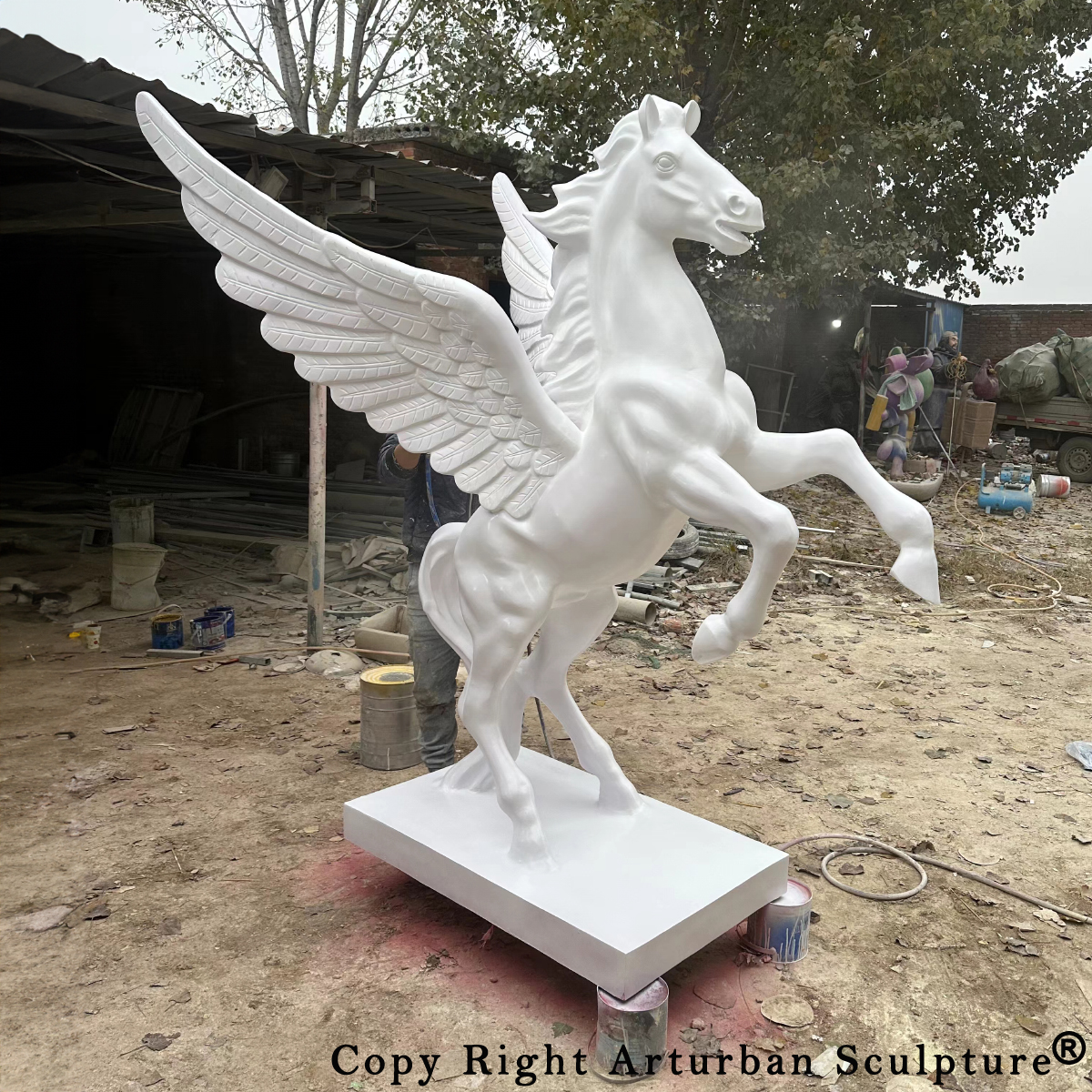 White Pegasus Statue , White Horse Statue with Wings - Arturban Statue