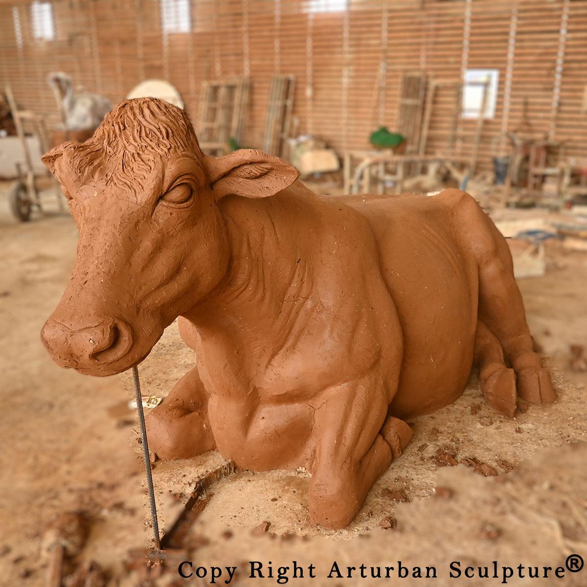 Cow Yard Statue, Cow Sitting Statue - Arturban Statue
