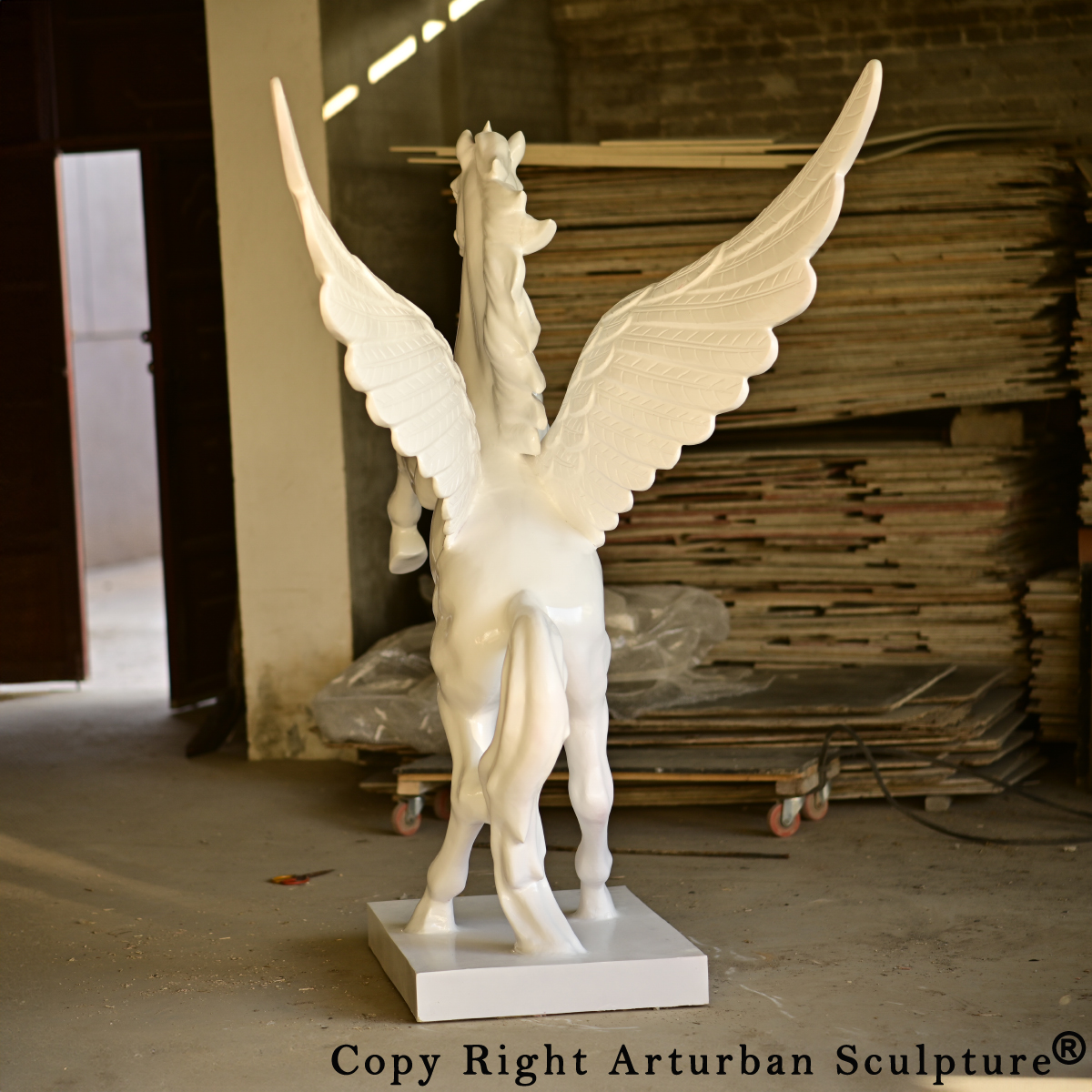 White Pegasus Statue , White Horse Statue with Wings - Arturban Statue