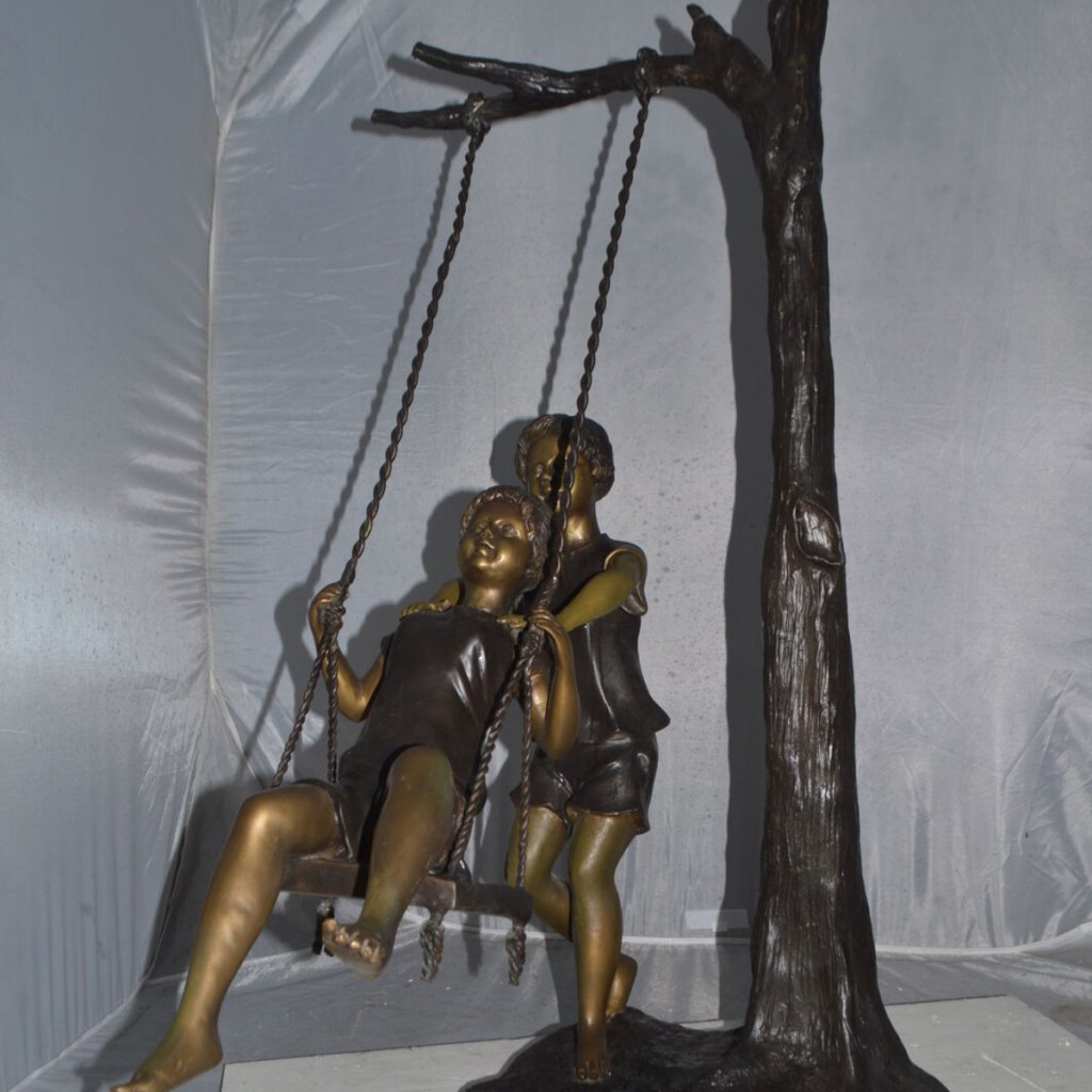 Boy Pushing Girl on Swing Statue - Arturban Statue