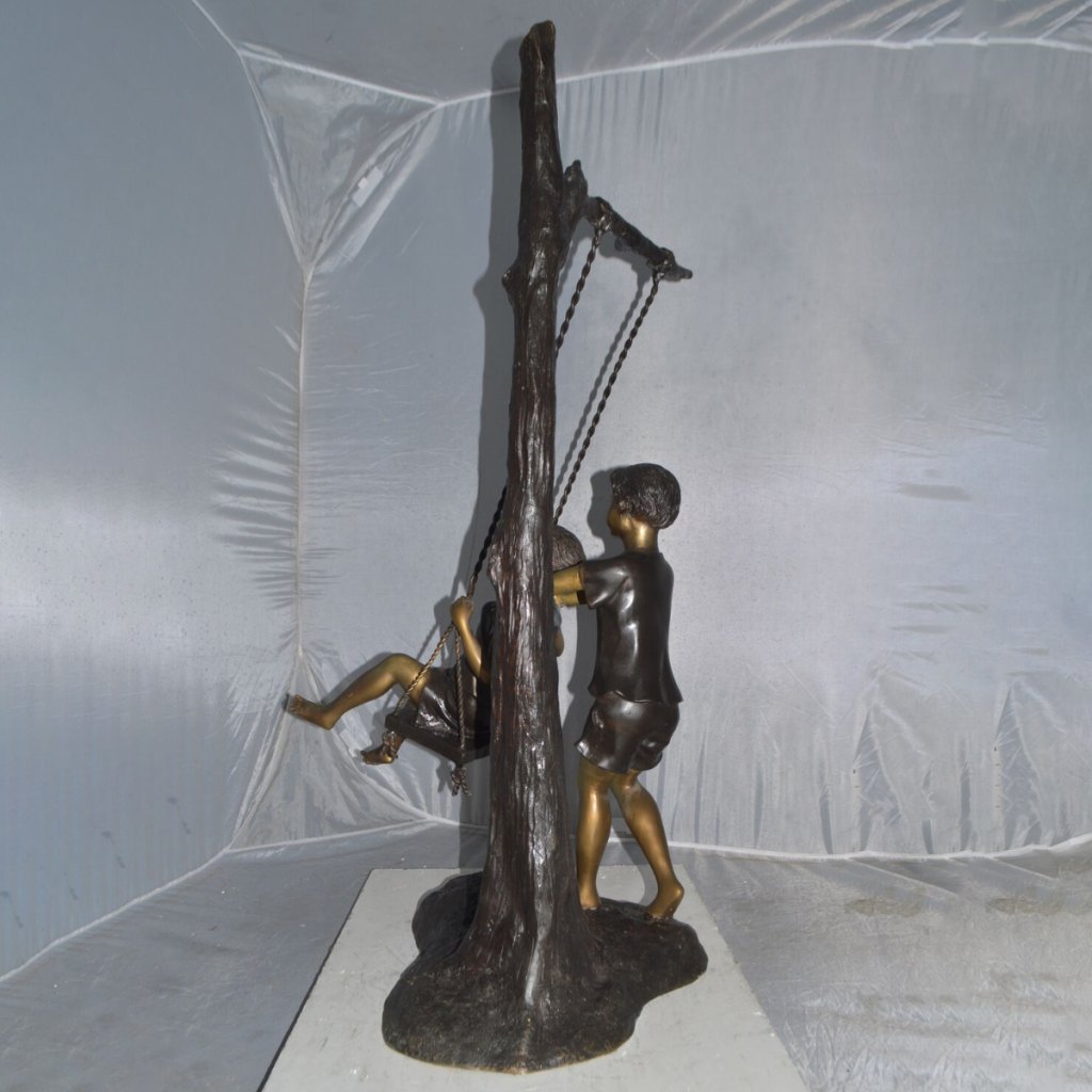 Boy Pushing Girl on Swing Statue - Arturban Statue