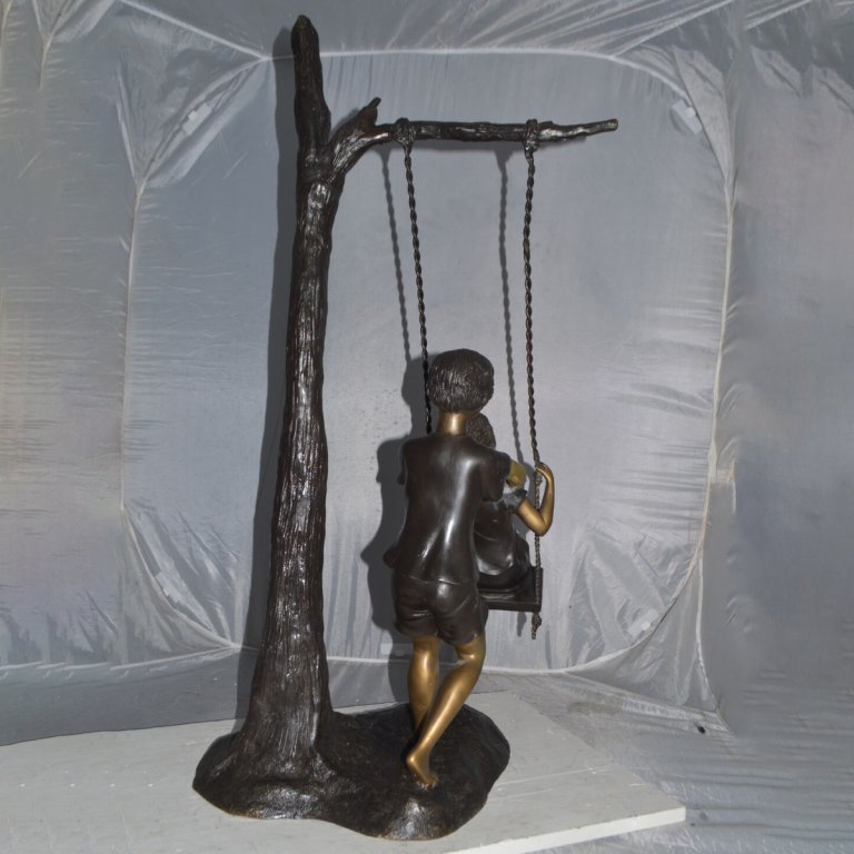 Boy Pushing Girl on Swing Statue - Arturban Statue