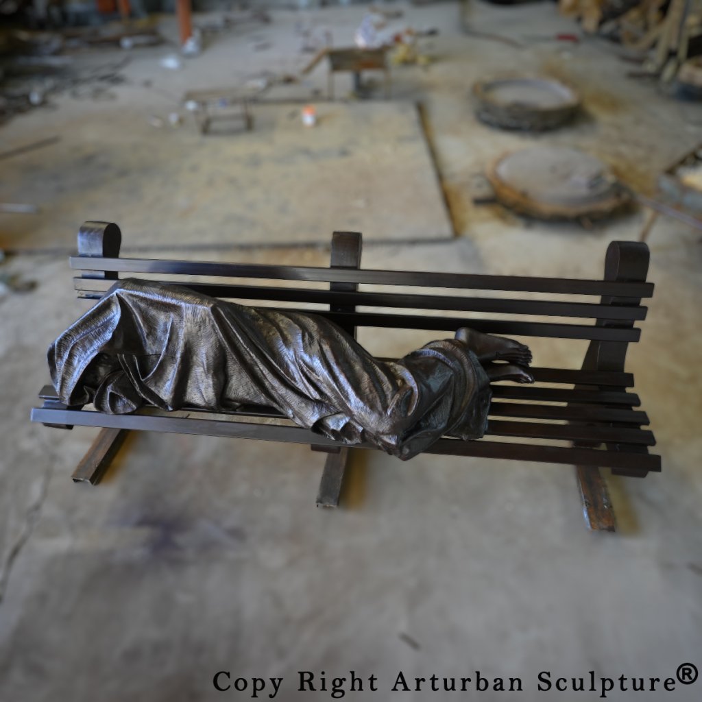 Jesus on Park Bench Sculpture - Arturban Statue