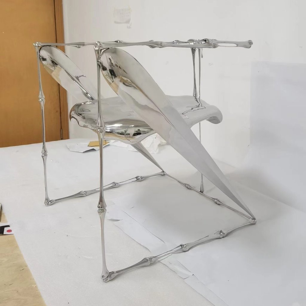 Stainless Steel Chair Sculpture - Arturban Statue
