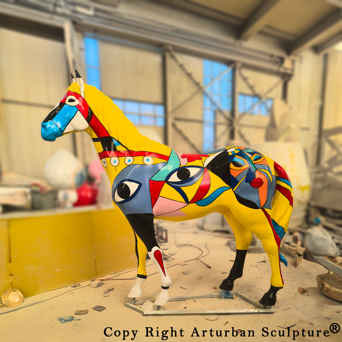 Painted Horse Statue - Arturban Statue