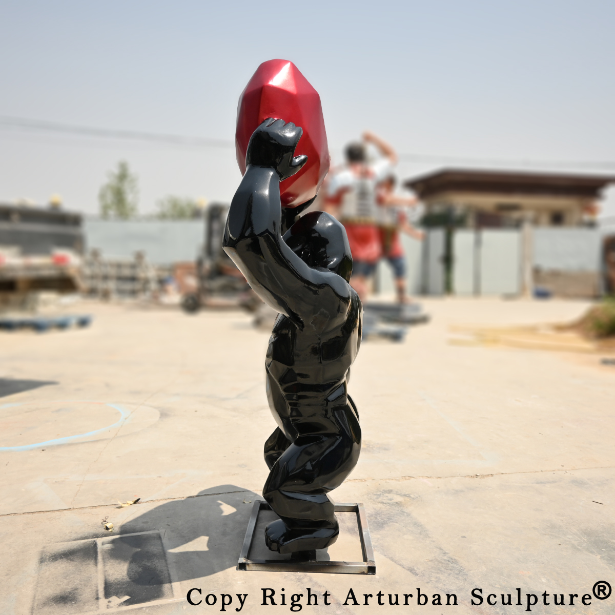 Richard Orlinski Wild Kong, Gorilla Holding Heart Statue - Arturban Statue