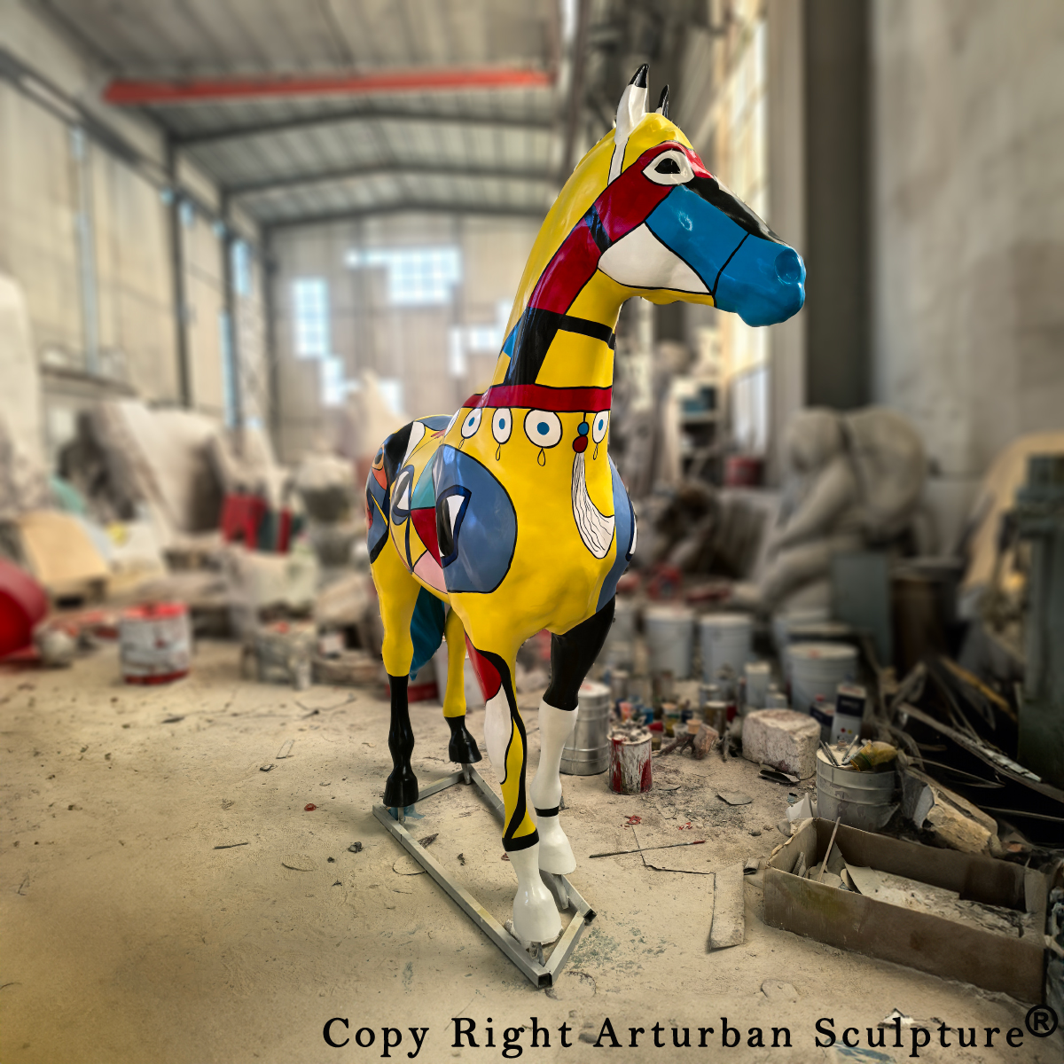 Painted Horse Statue - Arturban Statue