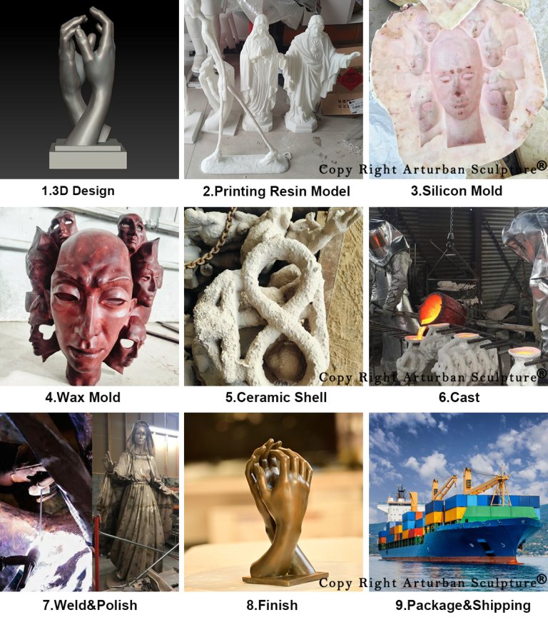 Auguste Rodin Hands Sculpture - Arturban Statue