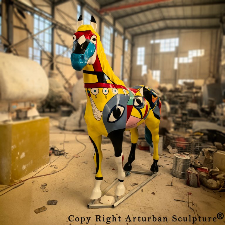 Painted Horse Statue - Arturban Statue