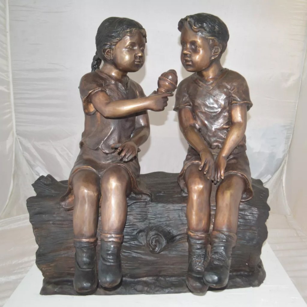 Boy and Girl Sitting Statue - Arturban Statue