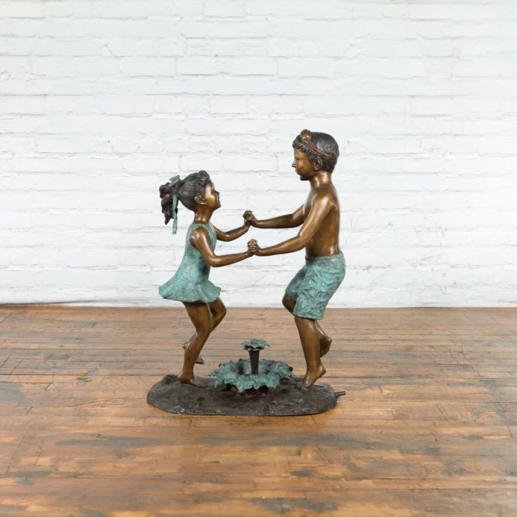 Bronze Siblings Fountain - Arturban Statue