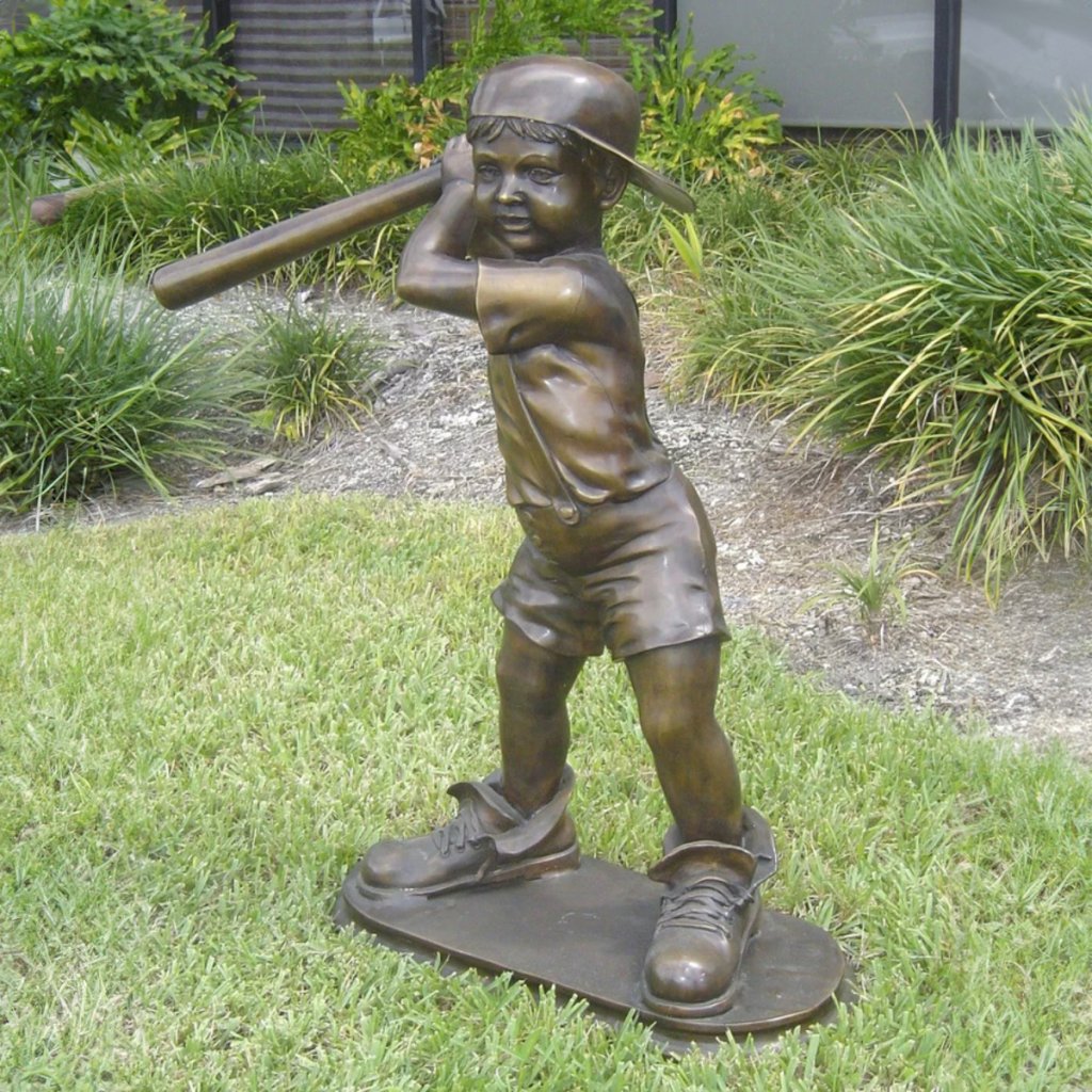 Kids Playing Baseball Statue - Arturban Statue
