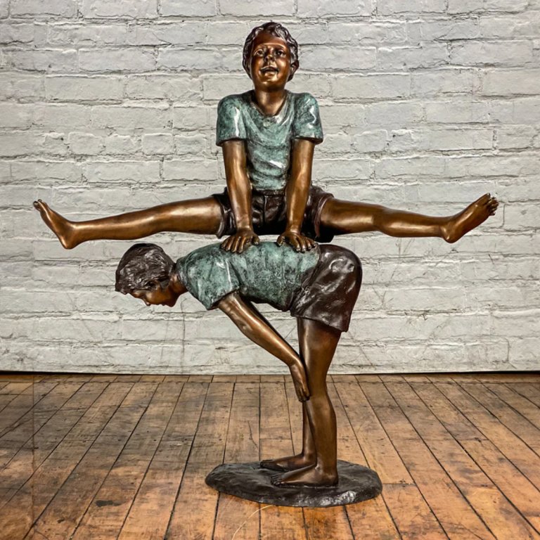 Kids Playing Leapfrog Statue - Arturban Statue