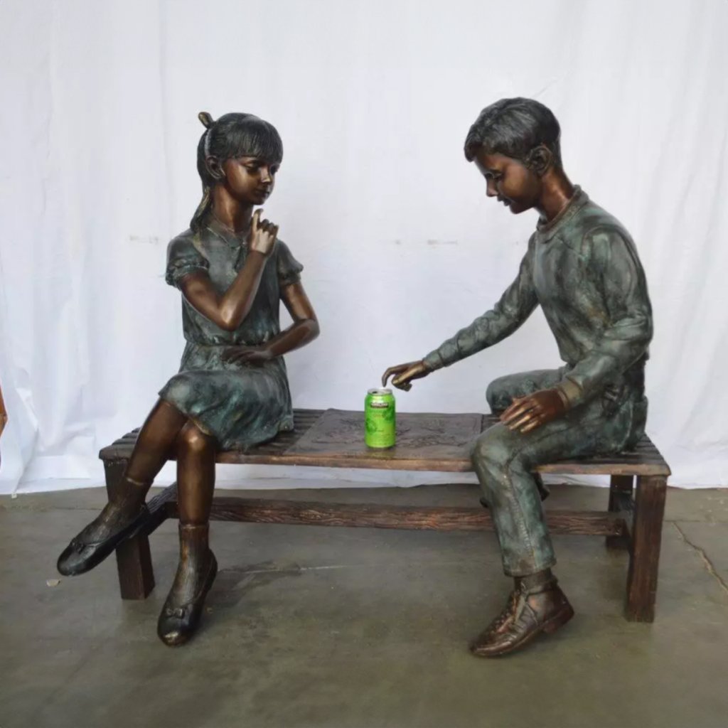 Large Boy and Girl Garden Statues - Arturban Statue