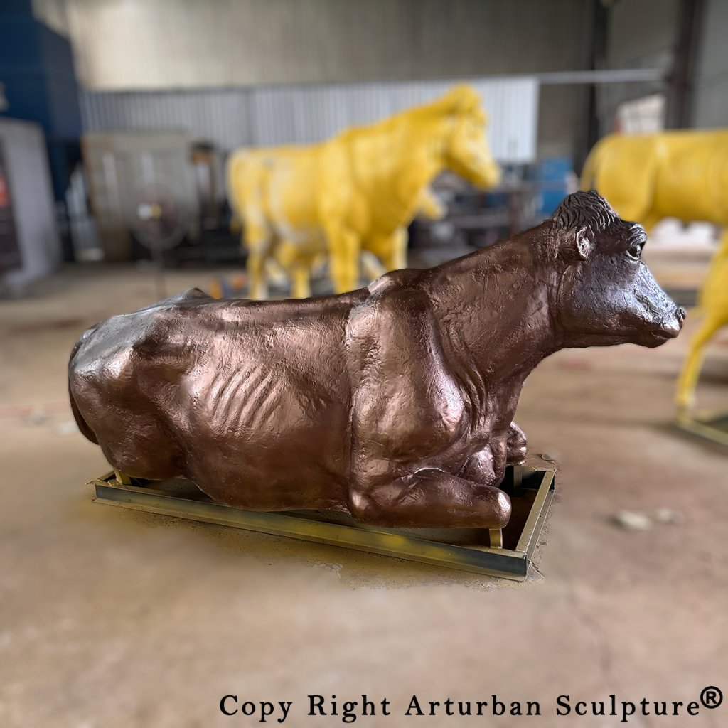 Metal Cow Garden Sculpture - Arturban Statue