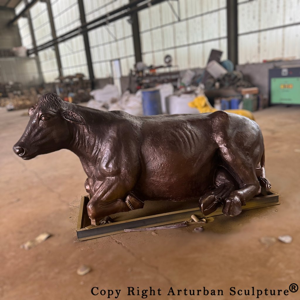 Sitting Cow Sculpture - Arturban Statue