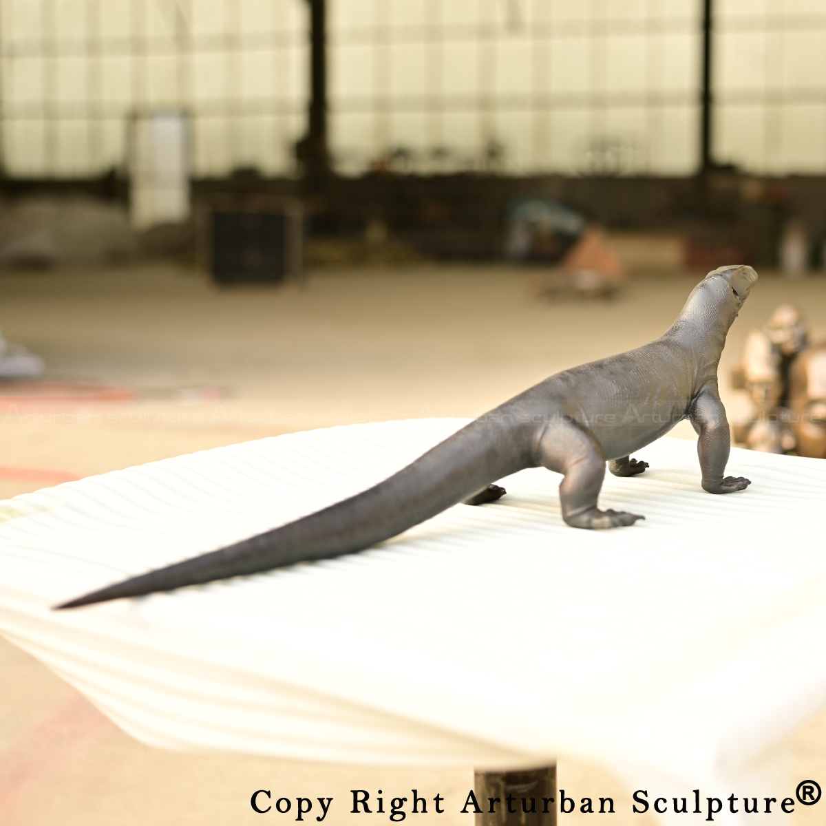 Komodo Dragon Figure, Large Lizard Animal Statue - Arturban Statue