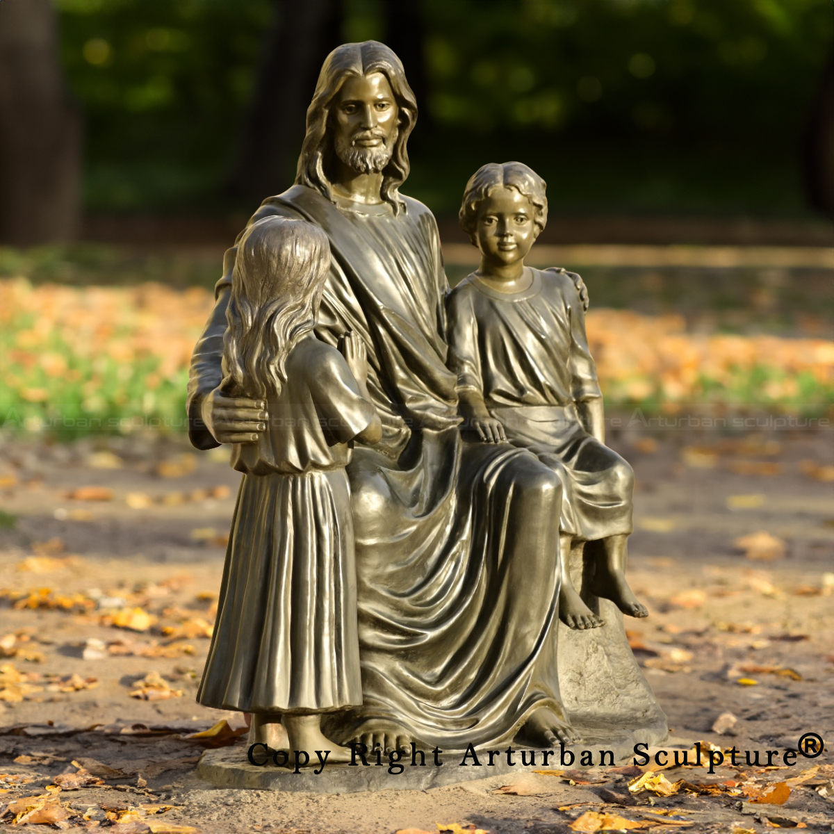 Jesus and Children Sculpture - Arturban Statue