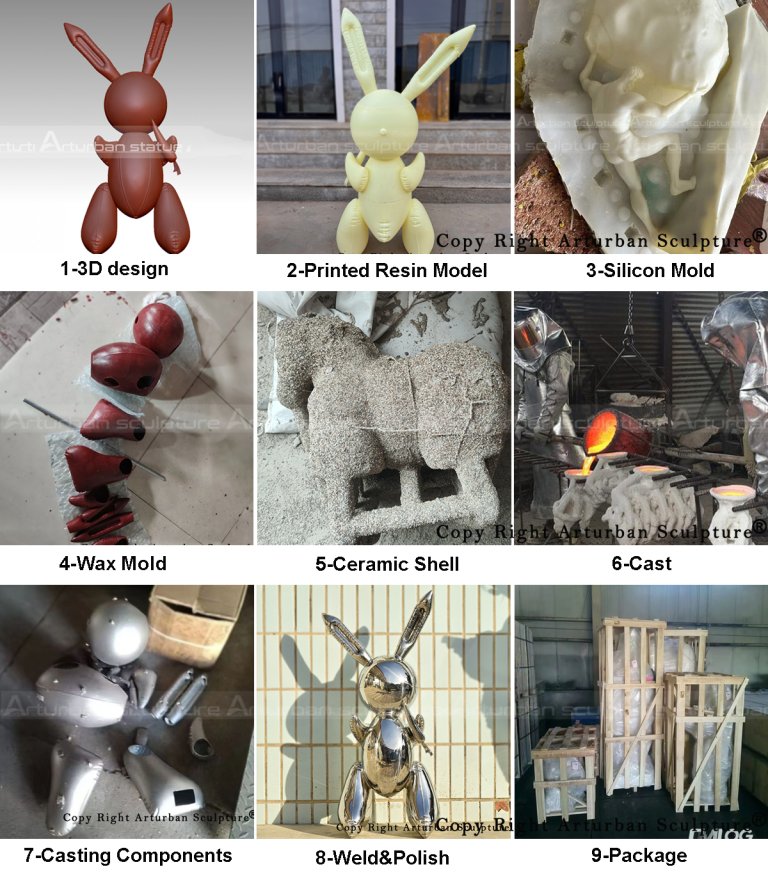 Jeff Koons Balloon Bunny - Arturban Statue